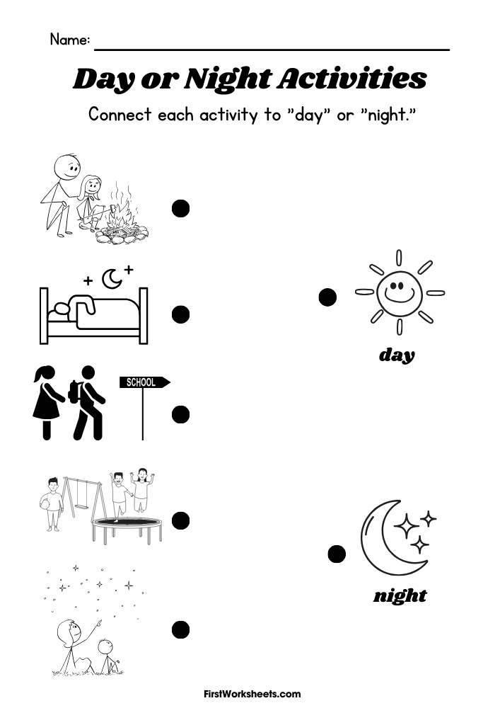 Day And Night Worksheets FirstWorksheets